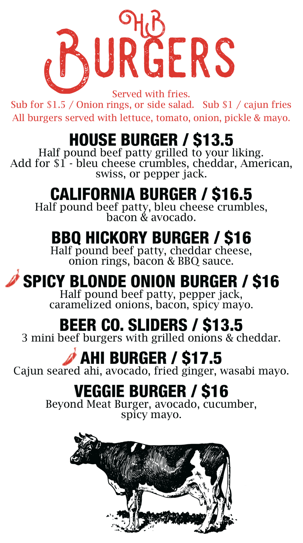 Food Menu - HB Beer Co