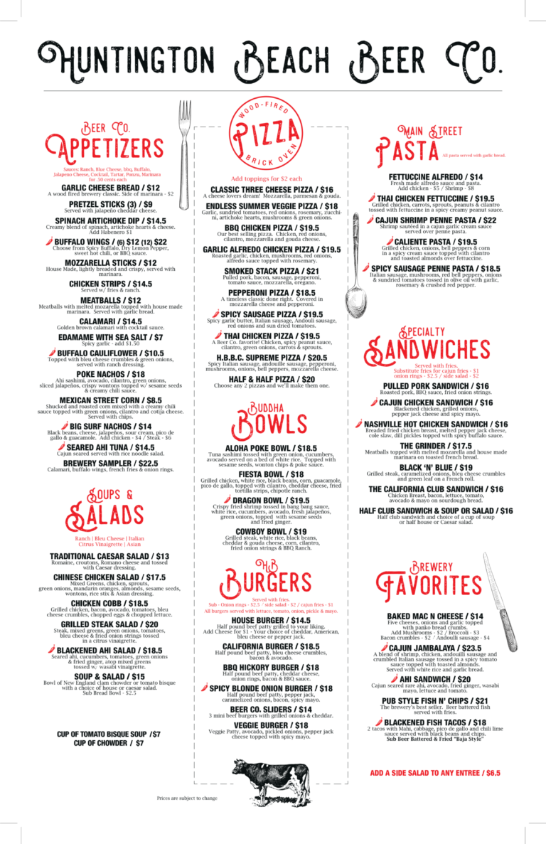 Food Menu - HB Beer Co